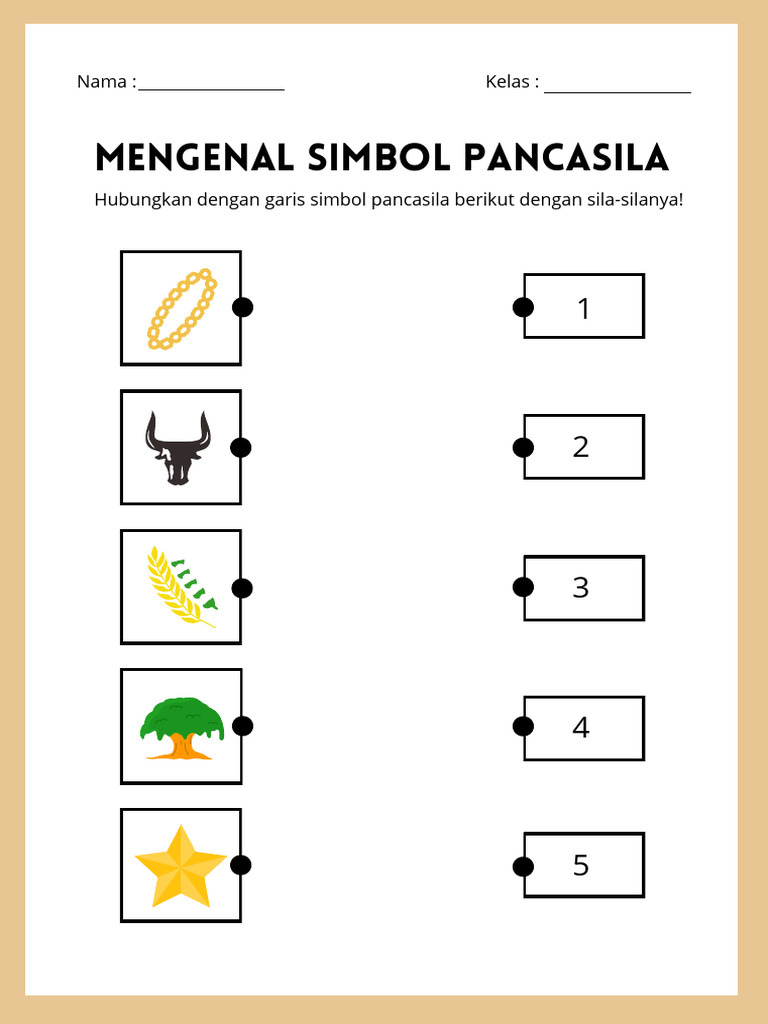 Cokelat Putih Lembar Kerja Peserta Didik LKPD Mengenal Simbol Pancasila ...