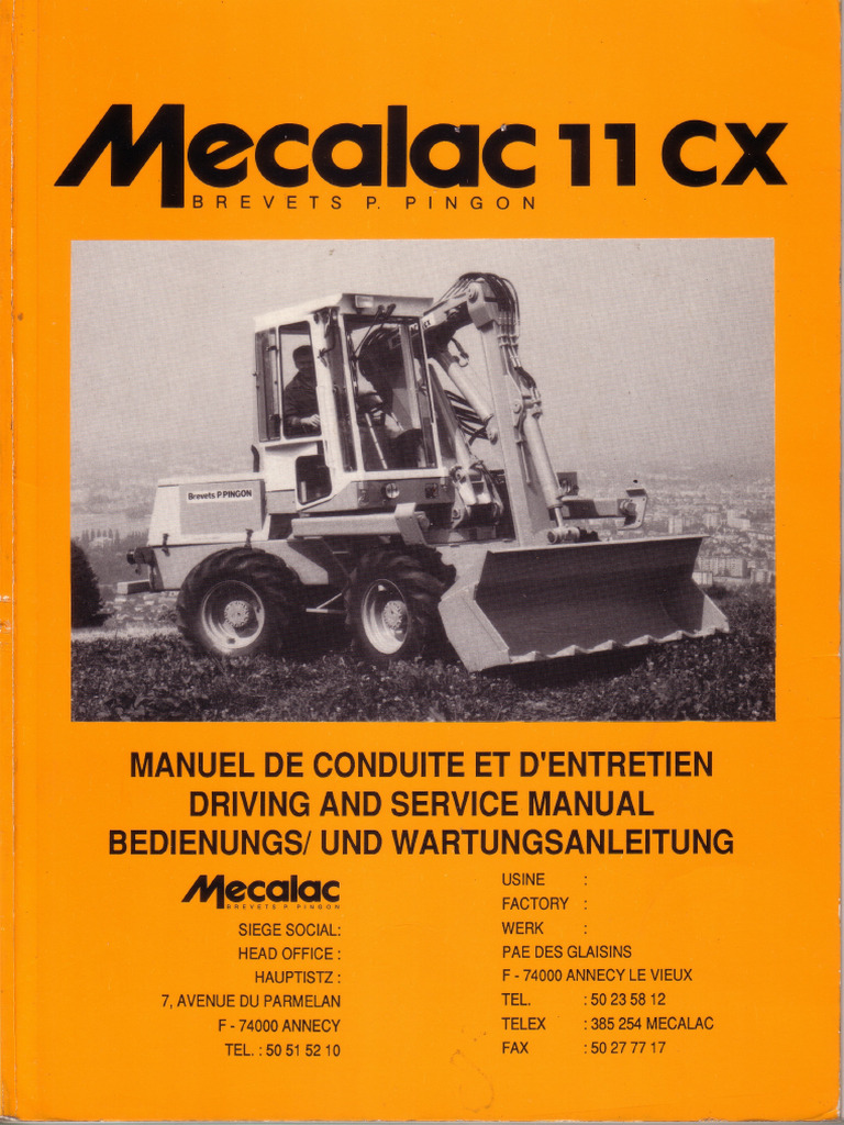 Mecalac 11CX Manuel 01 | PDF