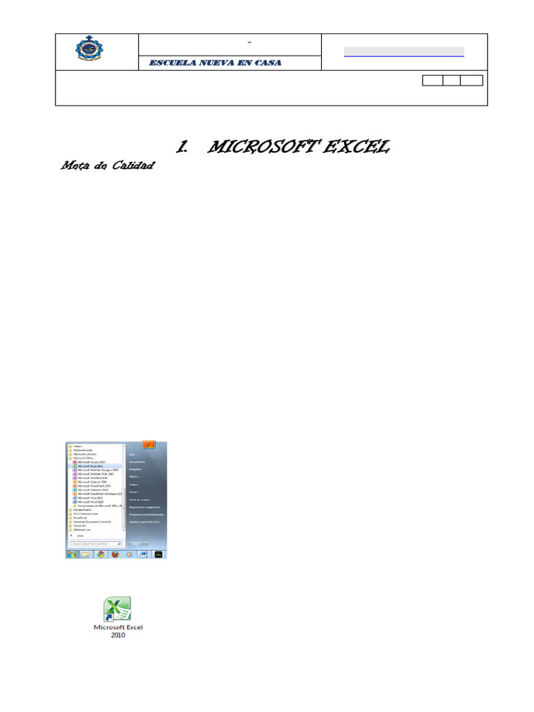 Guía Básica de Microsoft Excel 2010 | PDF | Microsoft Excel | Hoja de ...