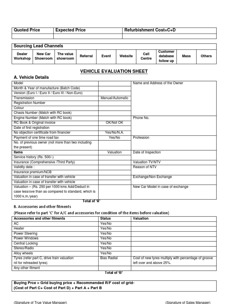 Maruti Vehicle Evaluation Checklist | PDF | Transmission (Mechanics) | Tire