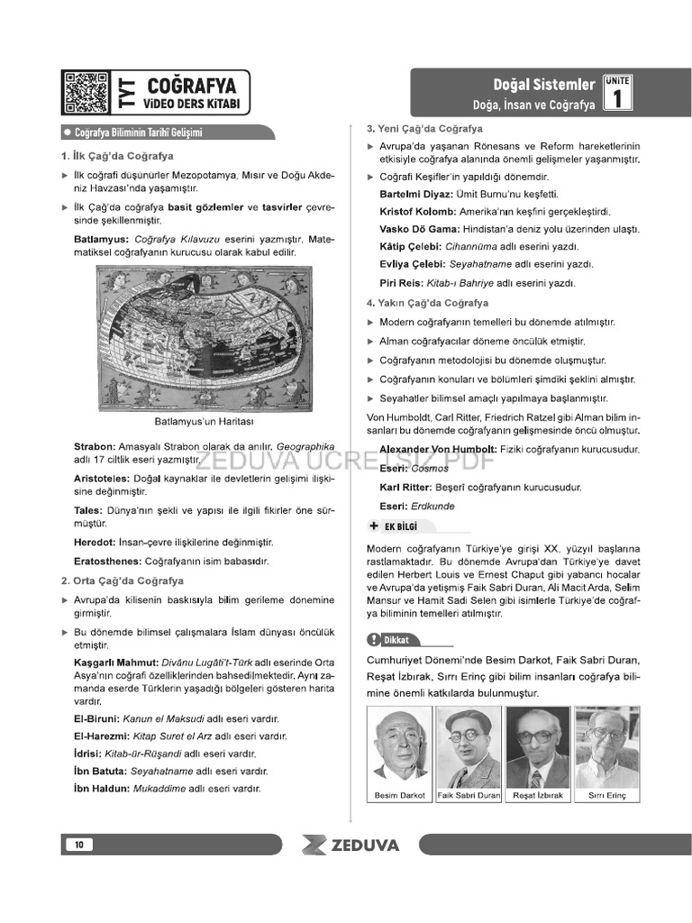 Tyt Cografya Cografya Tarihinin Gelisimi Konu Anlatimi Zeduva | PDF