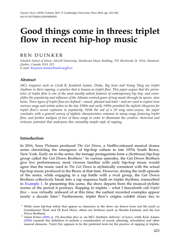 Triplet Flow in Contemporary Hip-Hop | PDF | Rapping | Rhythm