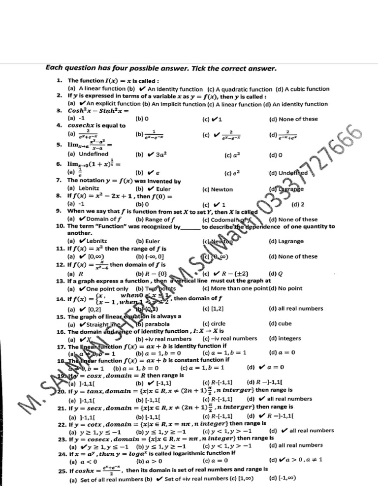 Unit 1 (2nd Year Math) | PDF