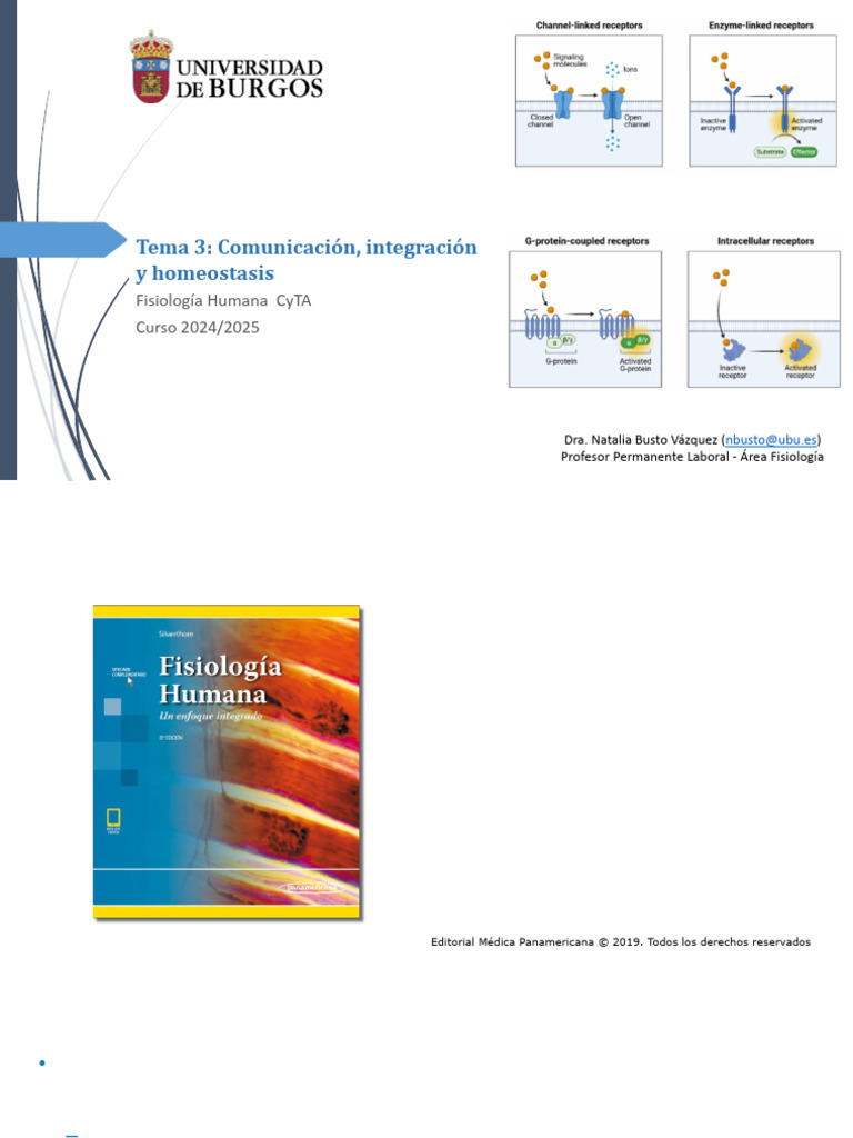Tema 3. Comunicación, Integración y Homeostasis | PDF | Transducción de ...