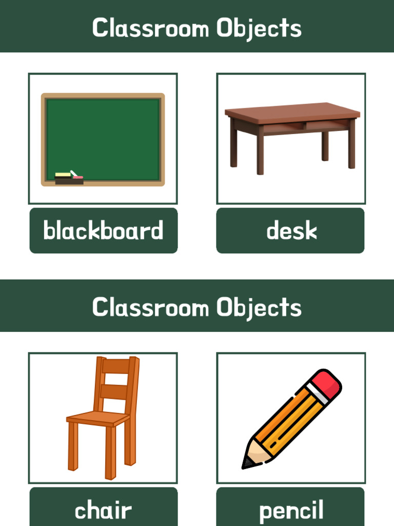 Classroom Object Flashcards | PDF