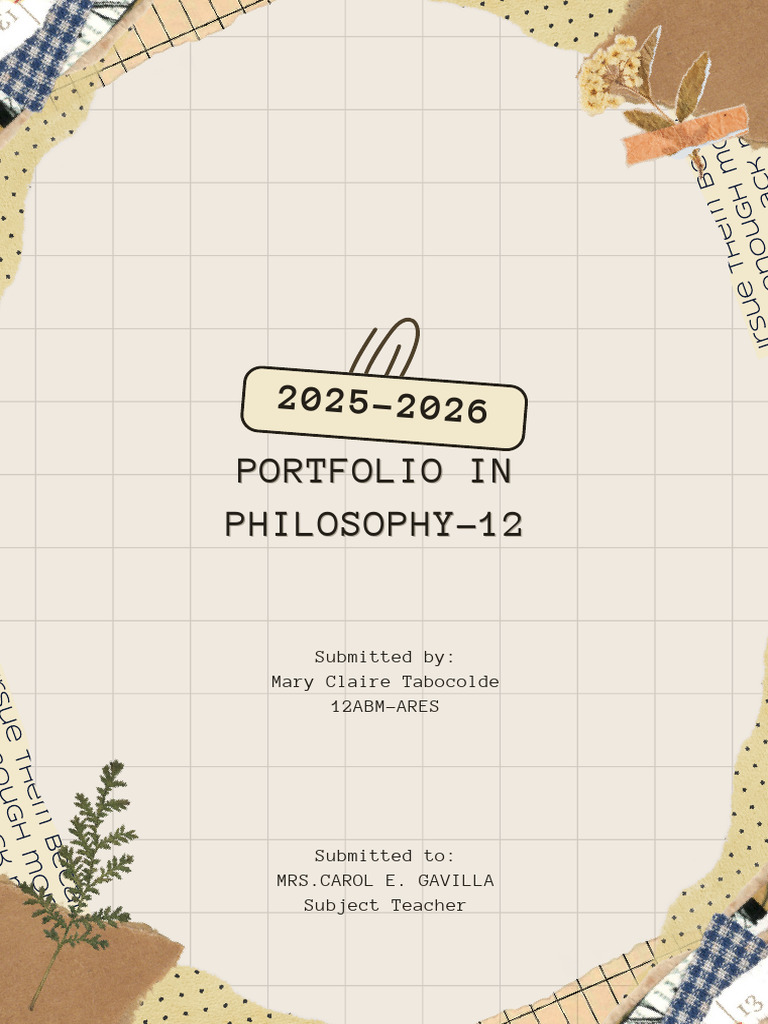 Brown and Beige Scrapbook Vintage Portfolio Cover A4 Document | PDF