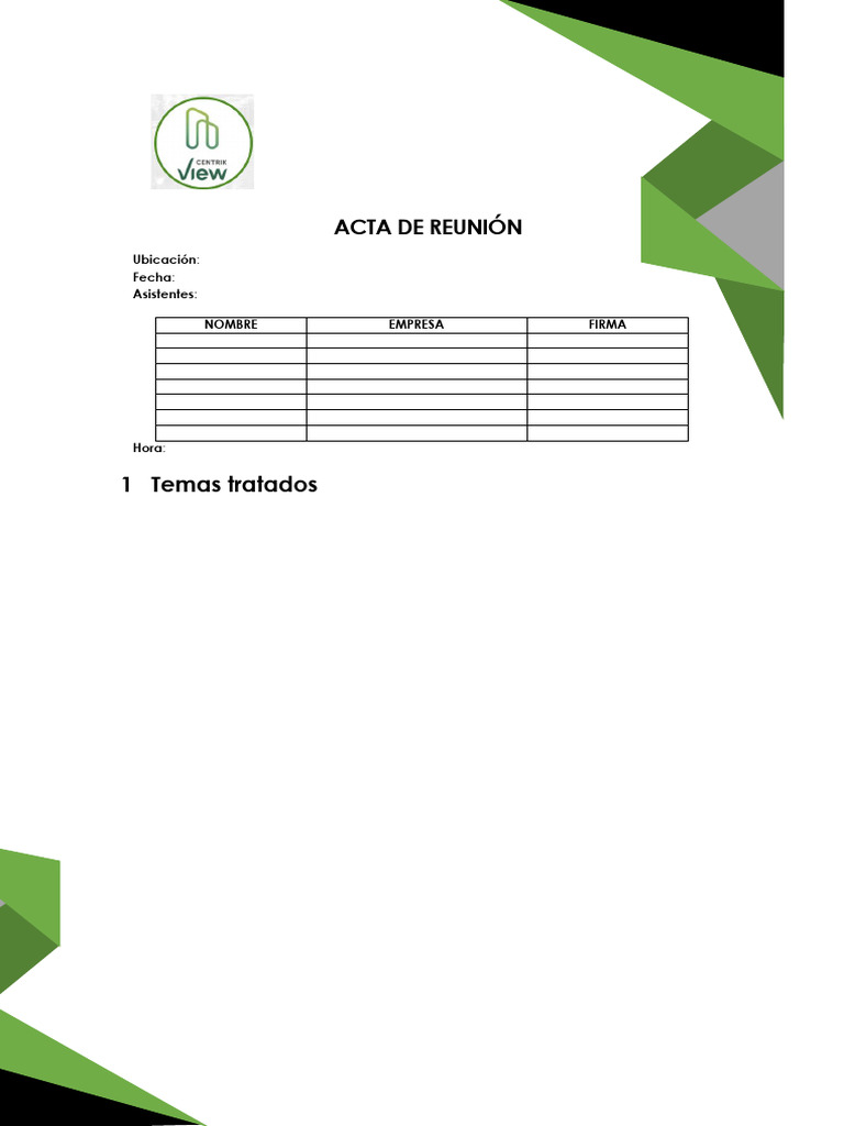Acta de Reunión | PDF