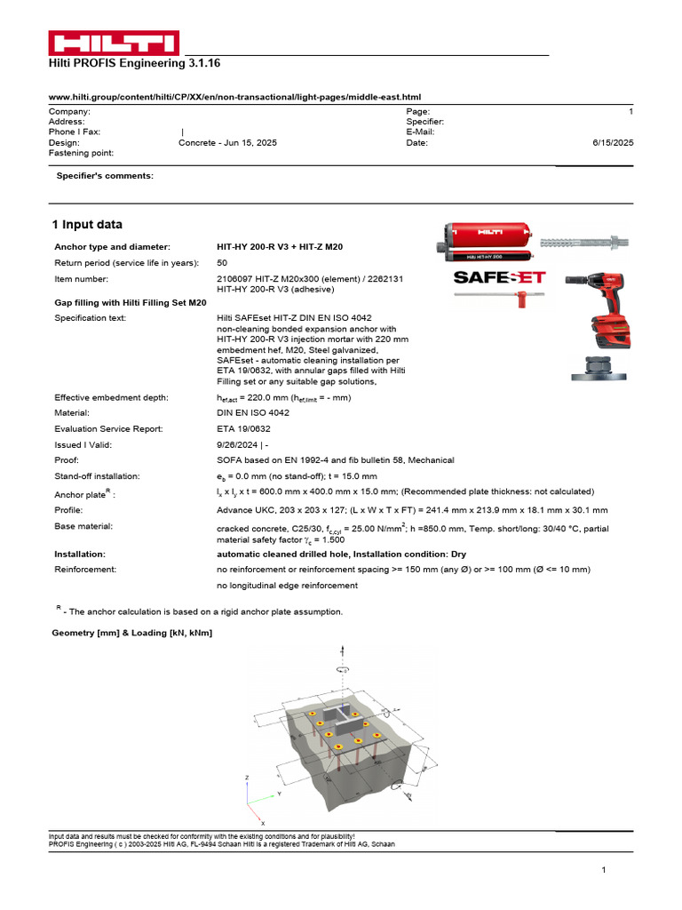 Hilti PROFIS Engineering: Anchor Design Guide | PDF | Materials ...