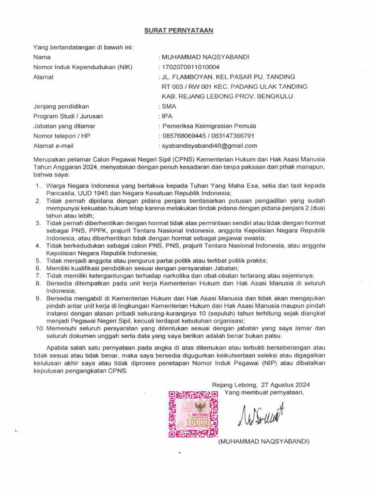 Pernyataan Bandi | PDF