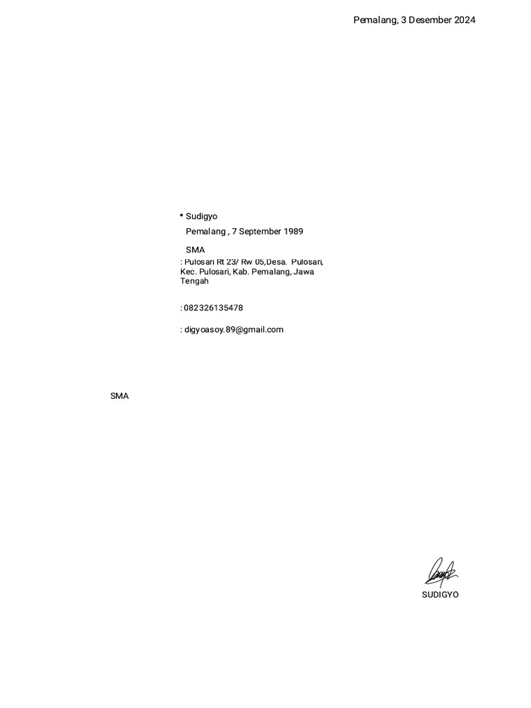 CV Dedi Agus Ss | PDF