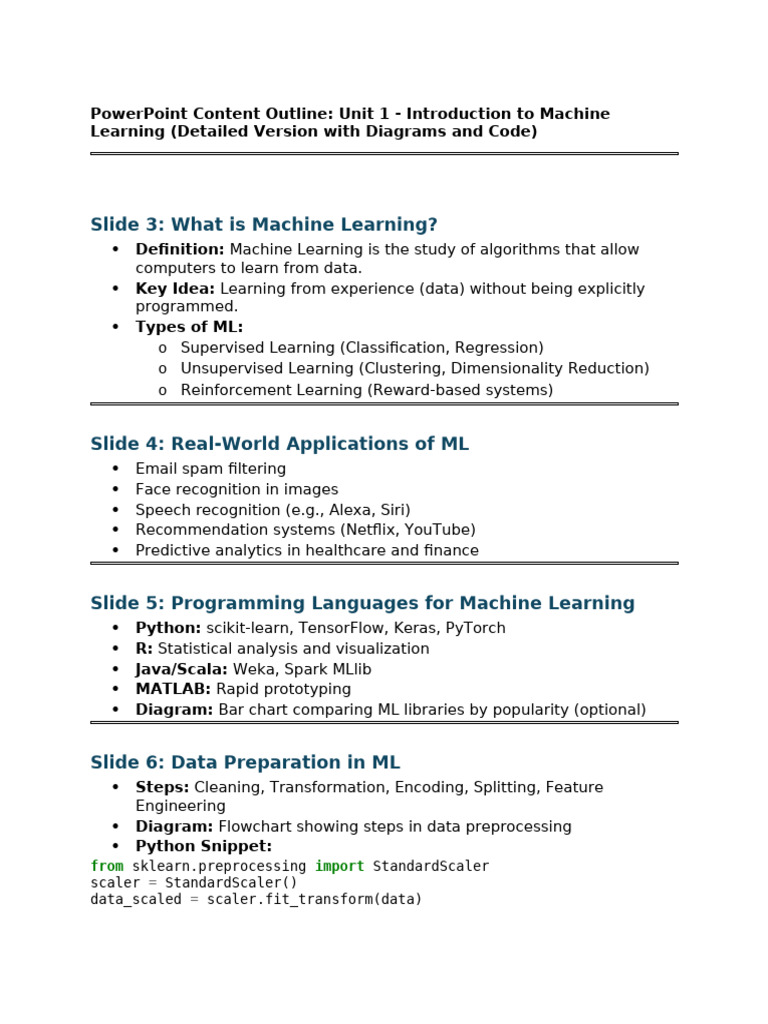 Unit1 ML Introduction | PDF | Deep Learning | Machine Learning