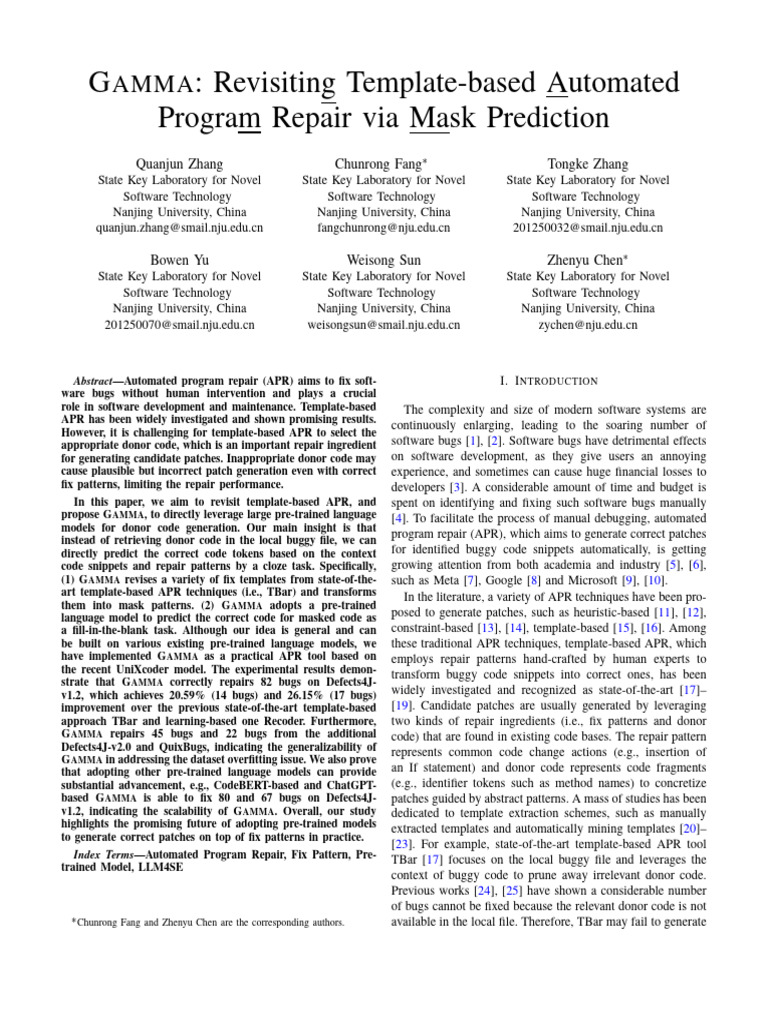 Revisiting Template-Based Automated Program Repair Via Mask Prediction ...