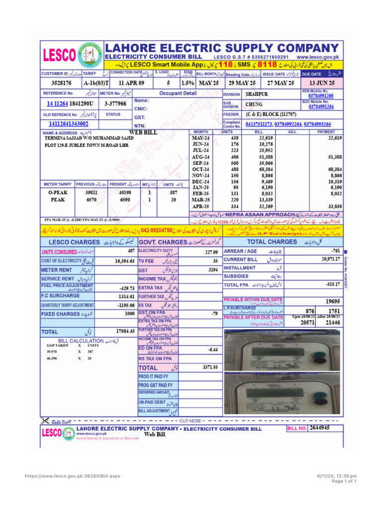 Lesco - Web Bill | PDF