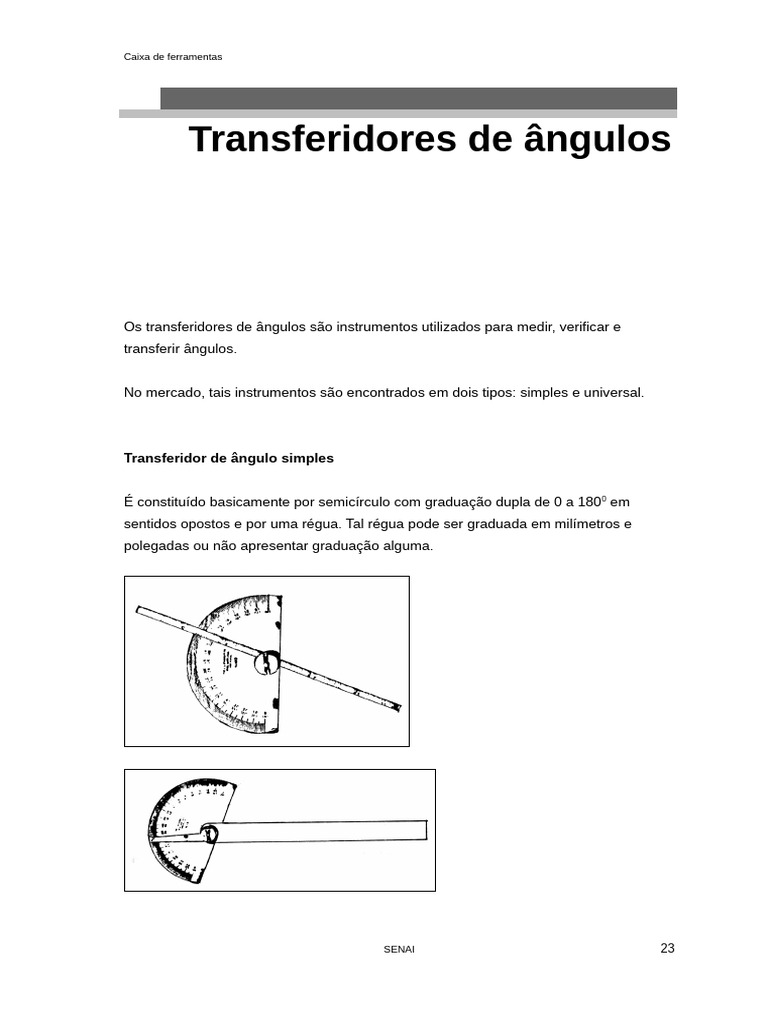 Tipos de Transferidores de Ângulos | PDF
