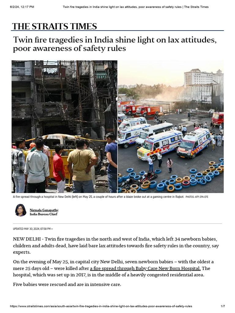 Twin Fire Tragedies in India Shine Light On Lax Attitudes, Poor ...