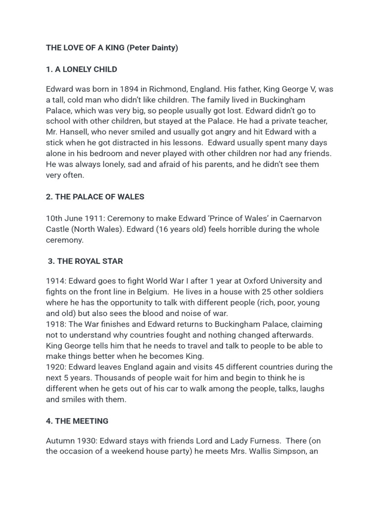 The Love of A King (Peter Dainty) | PDF