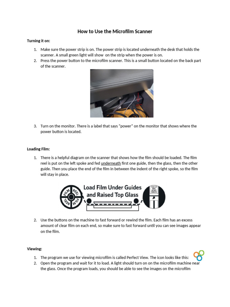 How To Use The Microfilm Scanner | PDF