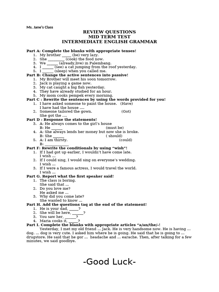 Review Materials For Mid Term | PDF