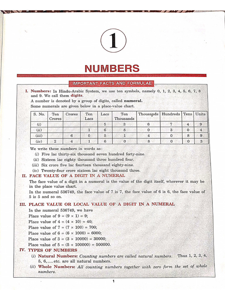 1 Numbers | PDF