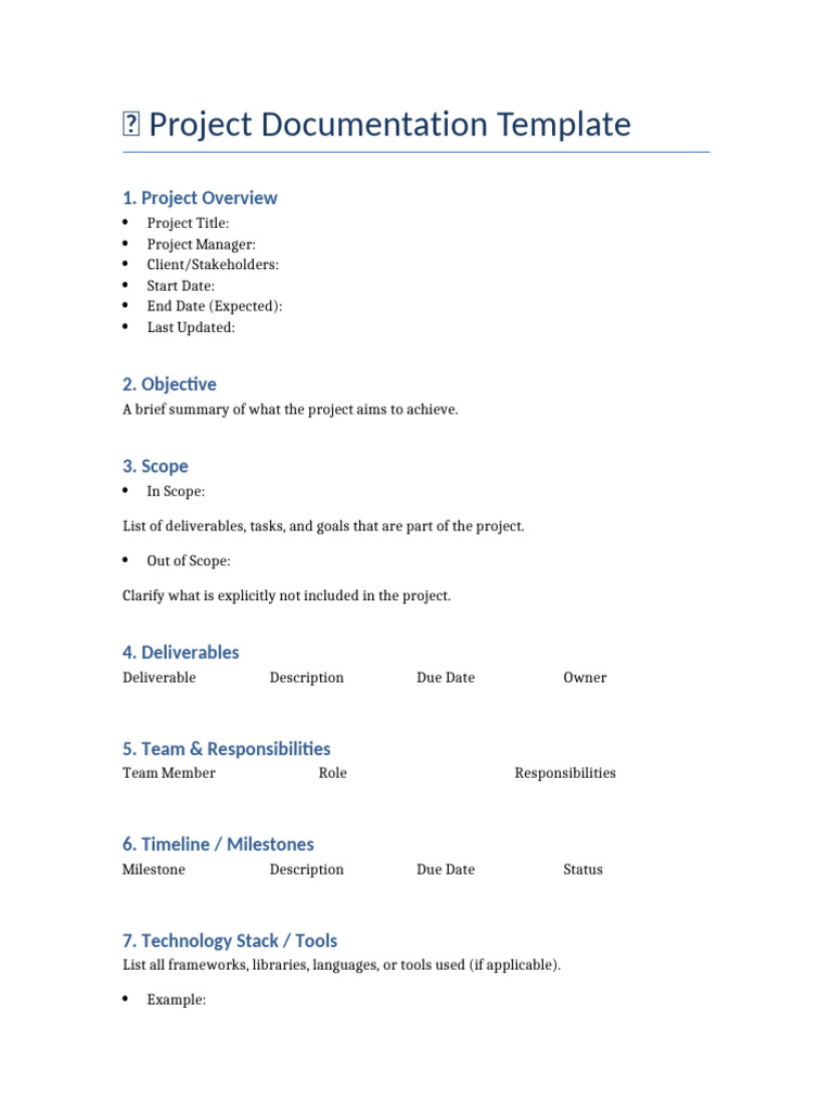 Project Document Template | PDF