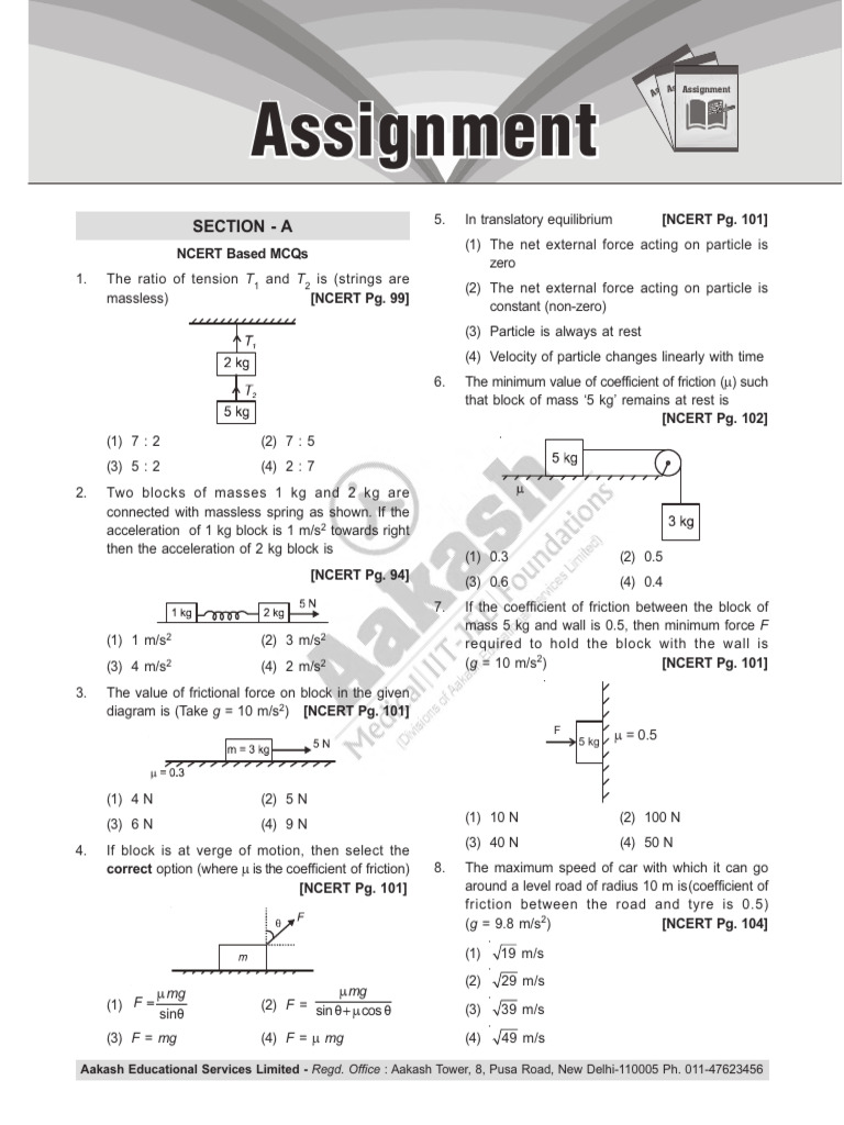 Aakash Physics Module Part-01-Split 2 | PDF | Force | Momentum