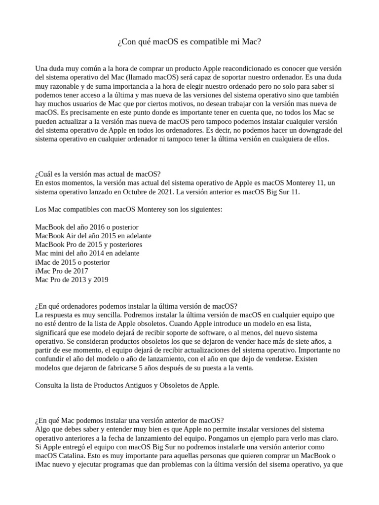 Mac Compatibles | PDF | Mac OS | Apple Inc.