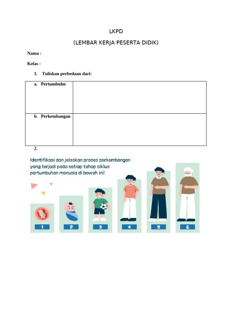 LKPD Pertumbuhan dan Perkembangan Manusia | PDF