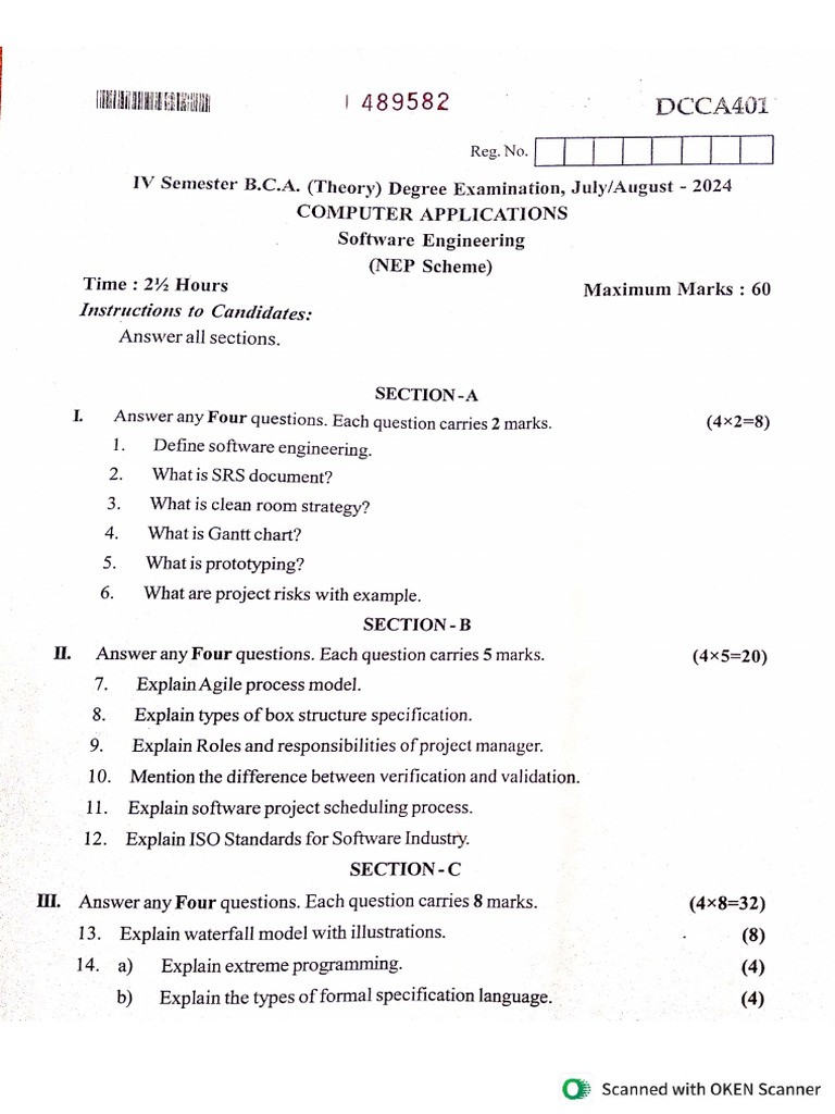 IV Sem BCA(Software Engineering) | PDF