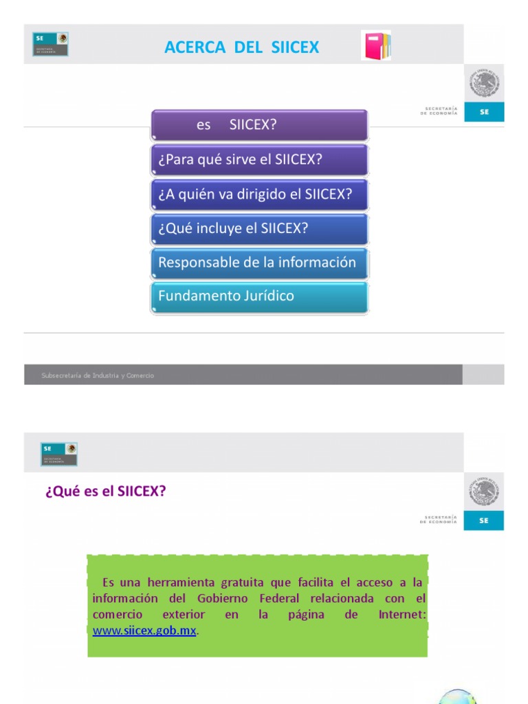Acerca Del Siicex | PDF | El comercio internacional | Arancel
