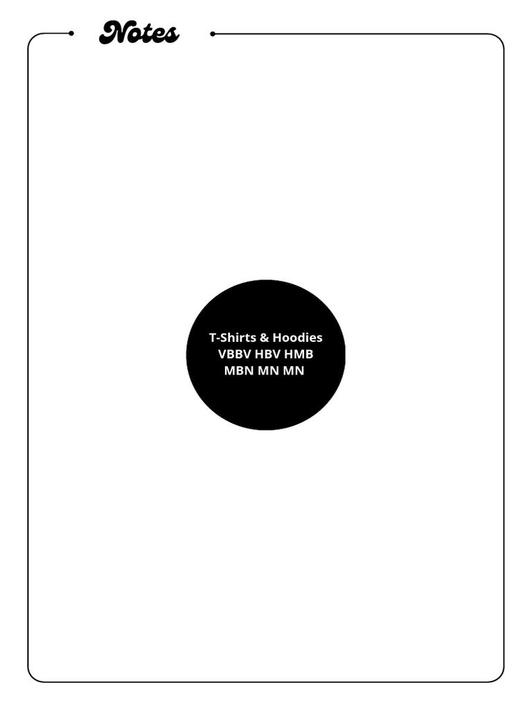 Black and White Blank Note Document | PDF