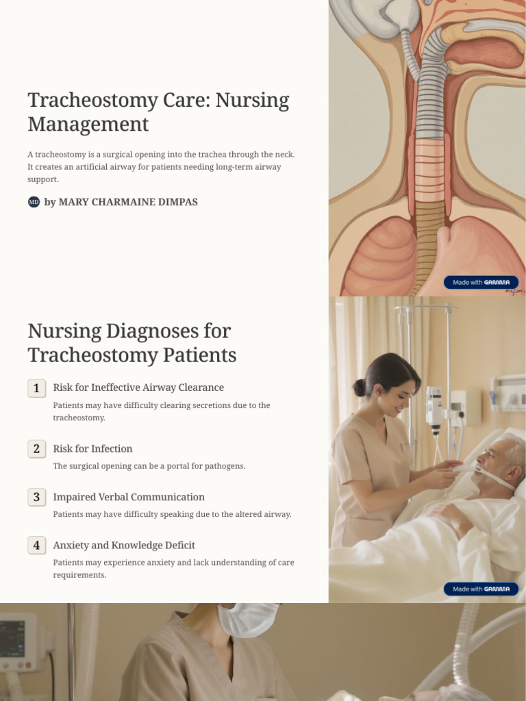 Tracheostomy Care: Nursing Management Guide | PDF | Clinical Medicine ...