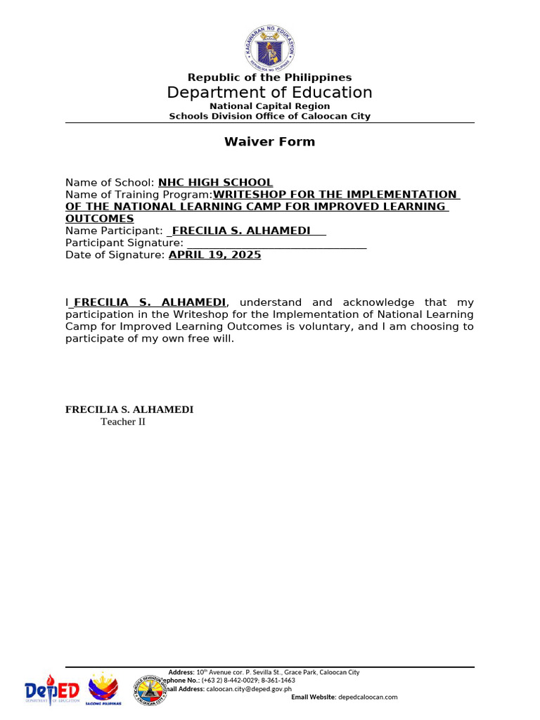 Waiver Form | PDF