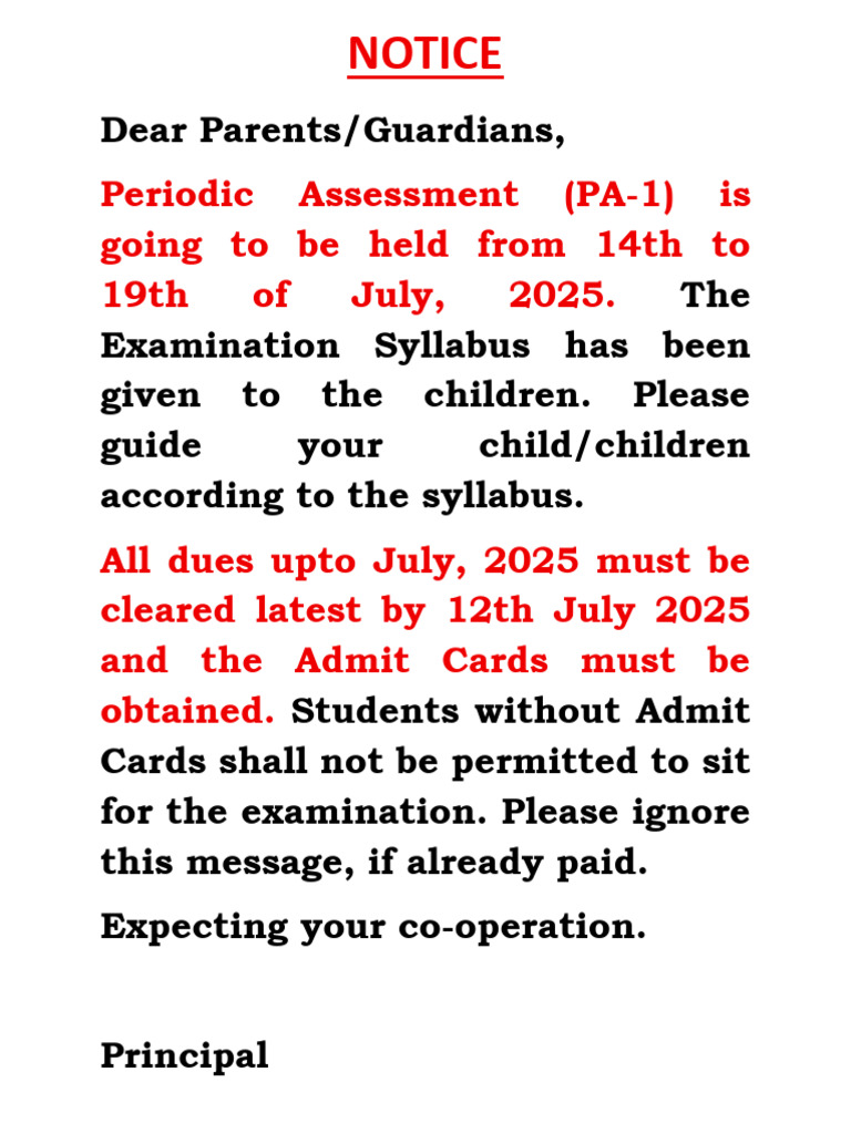 Exam Notice Gen Eng | PDF