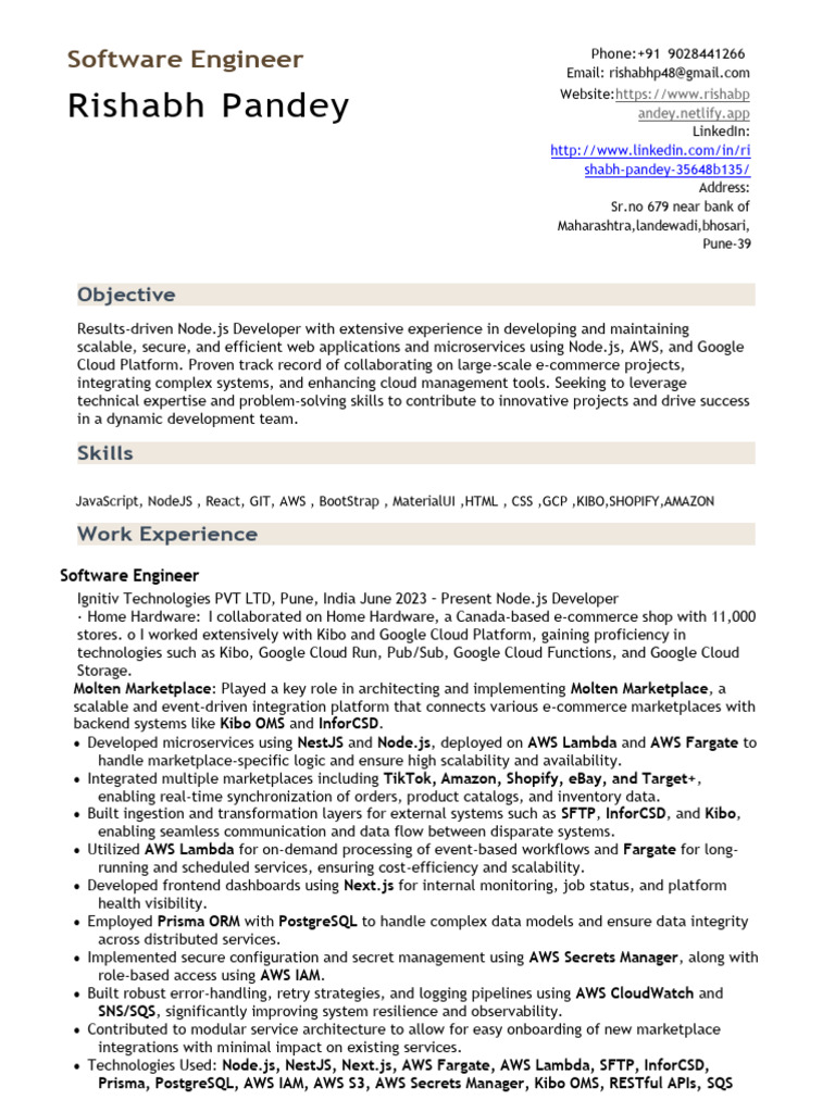 Rishabh Pandey Software Engineer 5 Years Experience-5 (2) - 5 | PDF ...