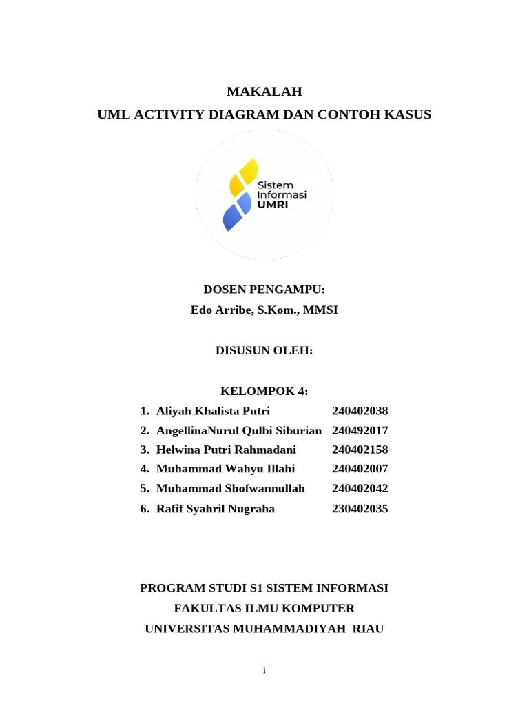 Contoh UML Activity Diagram Sederhana | PDF