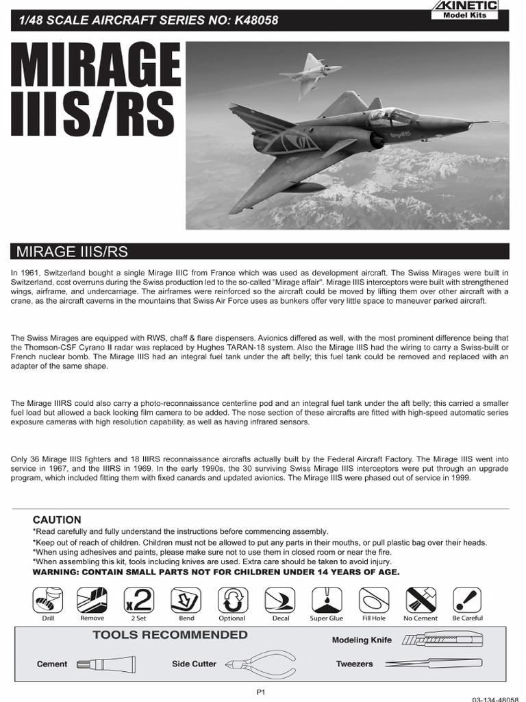 Mirage IIIS - RS 1 - 48 Kinetic 48058 | PDF