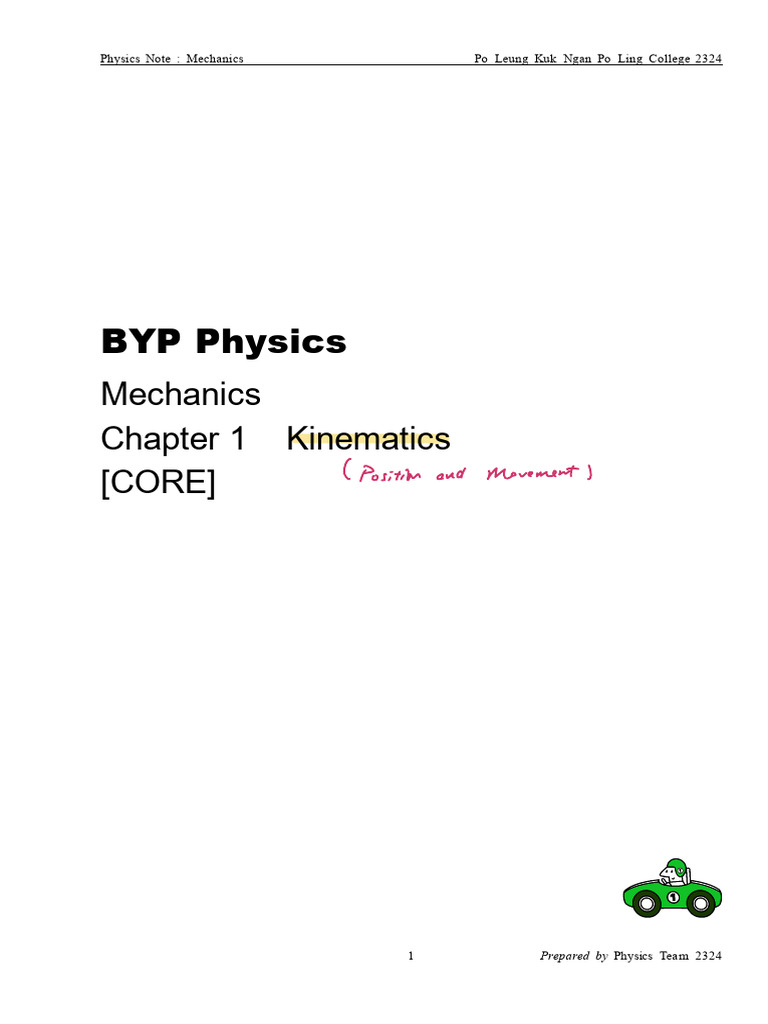 IB Physics Chapter 1 Kinematics | PDF | Acceleration | Velocity