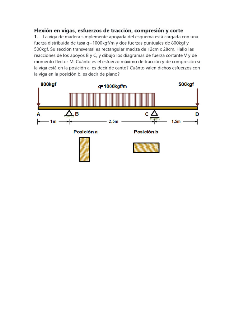 Análisis de esfuerzos en vigas de madera | PDF | Viga (Estructura ...