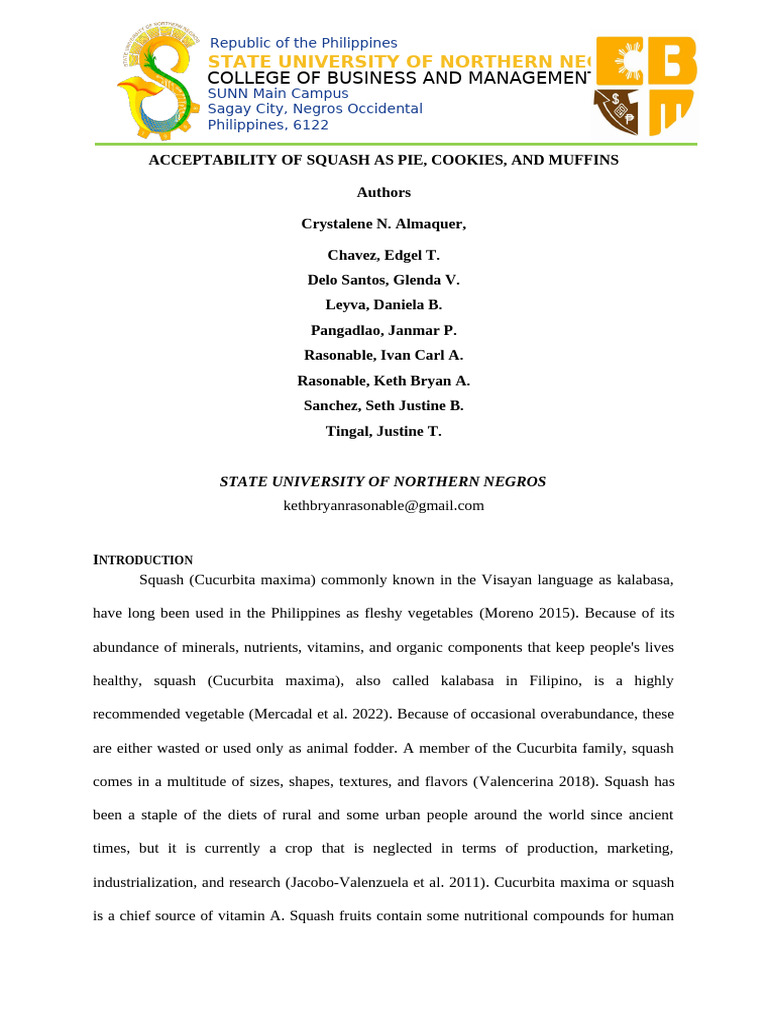 IMRAD Template Proposal | PDF | Cucurbita | Fat