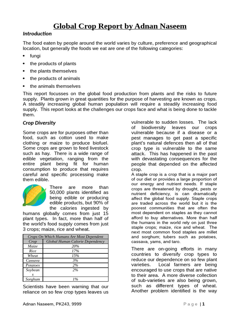 Crops | PDF | Staple Foods | Crops