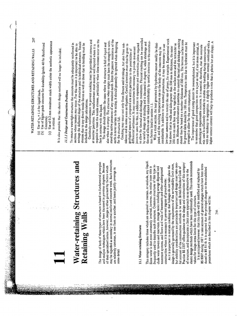 Chapter 11 - Water Retaining Structures and Retaining Walls | PDF