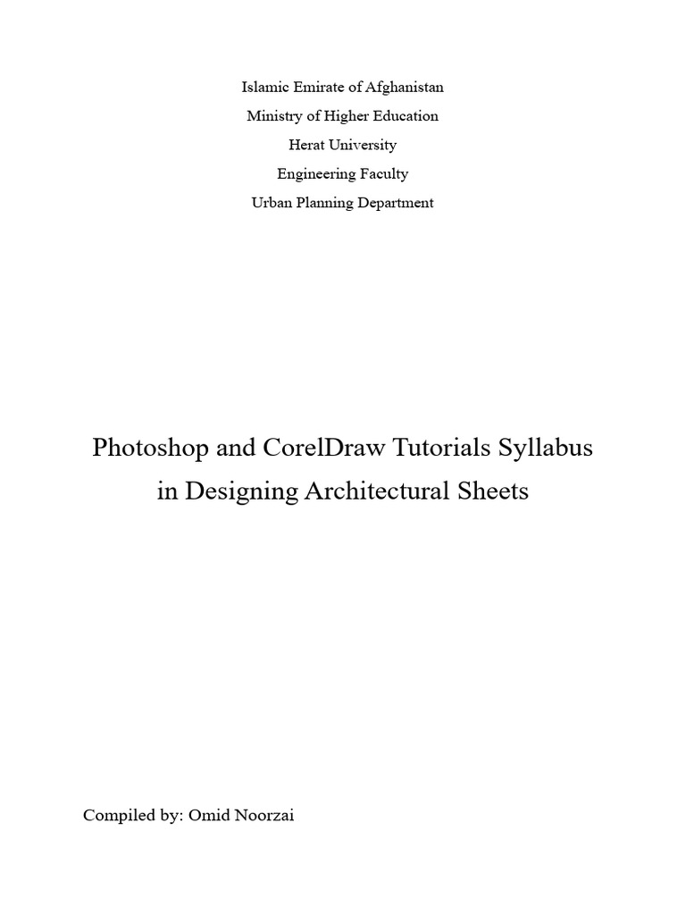 CorelDRAW Course Syllabus for Urban Design | PDF | Adobe Photoshop ...