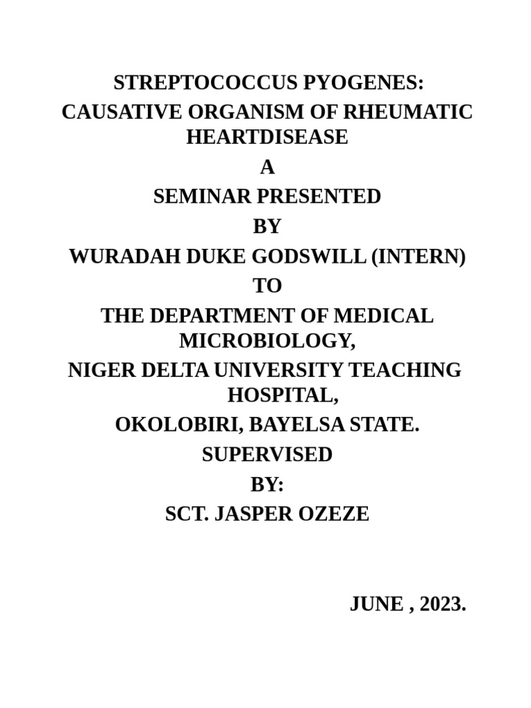 Cover Page and Reference Summary | PDF | Streptococcus | Human Diseases ...