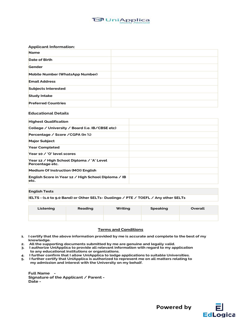 Student Information & Consent Form | PDF