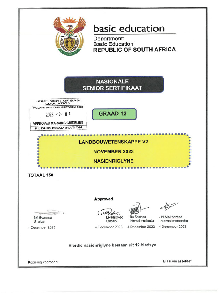 Agricultural Sciences P2 Nov 2023 MG Afr | PDF