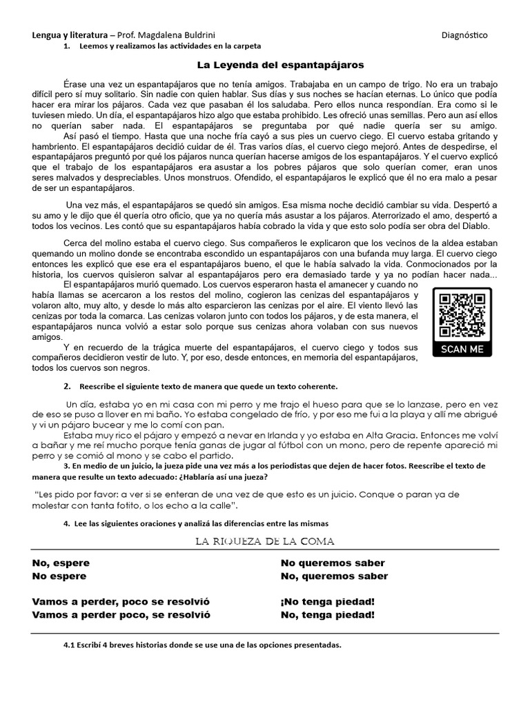 La Leyenda del Espantapájaros Triste | PDF
