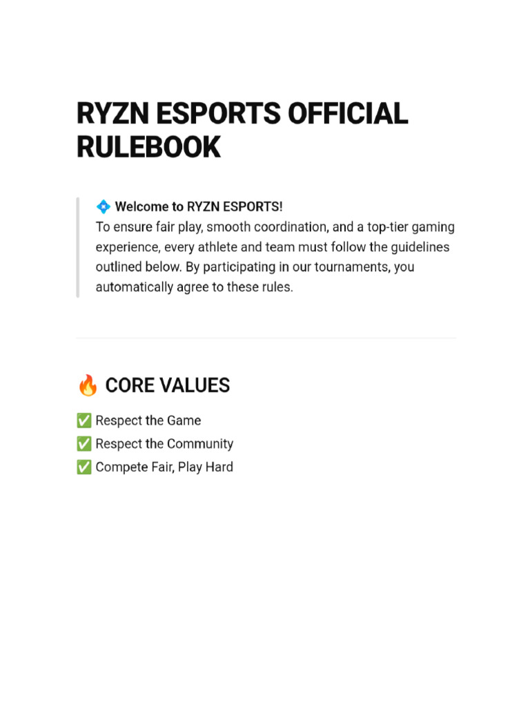 Ryzn Rulebook | PDF