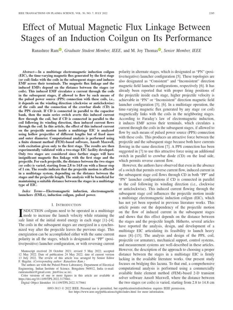 Effect of Mutual Magnetic Flux Linkage Between Stages of An Induction ...