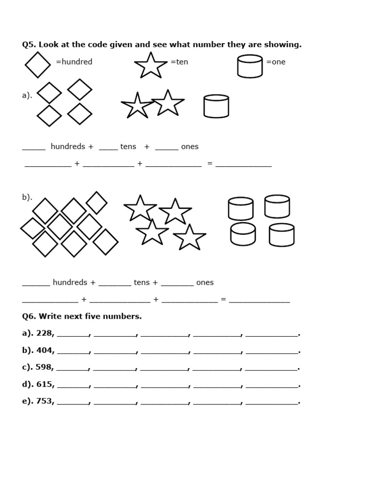 CBSE Class 2 Maths Practice Worksheet (3) | PDF