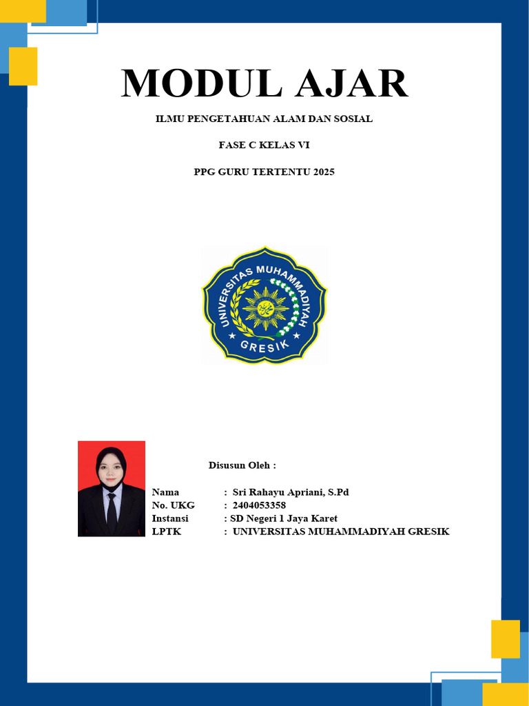 Modul Ajar IPAS Kelas VI PPG UMG | PDF